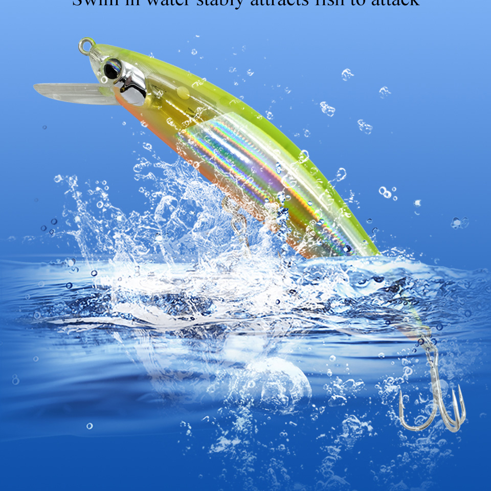 Japanese Submicro Submerged Mino 12cm Laser Biomimetic Fish Bait | Blue ...