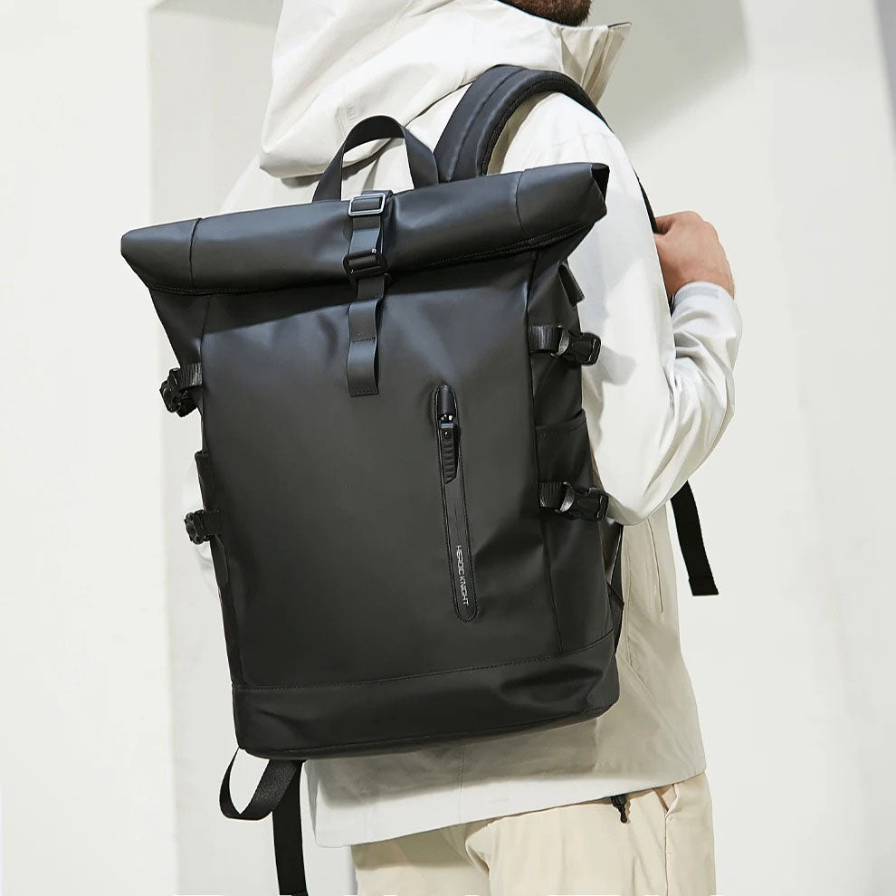 Expandable Waterproof Roll-Top Laptop Backpack – Blue Force Sports