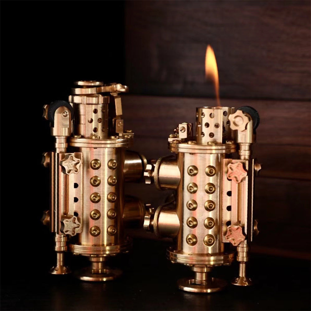 All Copper Handmade Mechanical Punk Kerosene Lighter Trench Machine ...