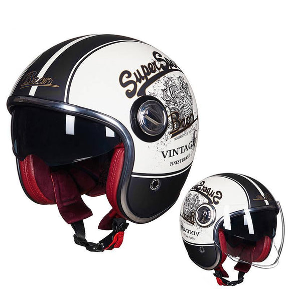 Retro Moto Helmet – Blue Force Sports